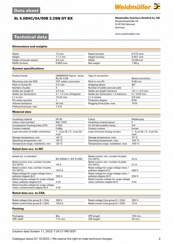 WEIDMULLER 1484690000 documentation page 2