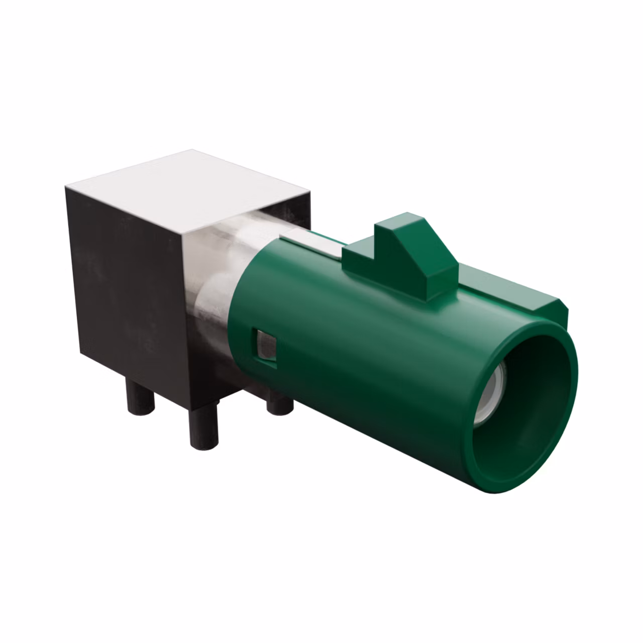 FAKRA Jack, Right-Angle, PCB Receptacle, Through Hole, Die Cast and Brass Body, Tin (Sn) Plated, Anti-tip Feature, Keying Code E/Green, 50 Ohms for sale