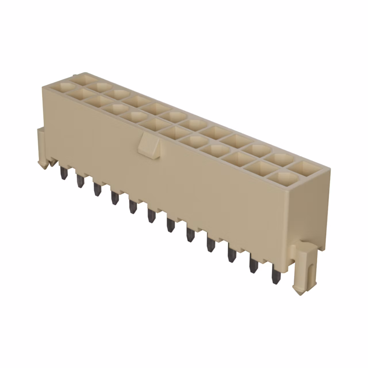 Mini-Fit HCS Header, 4.20mm Pitch, Dual Row, Vertical, with Snap-in Plastic Peg PCB Lock, 24 Circuits, Nylon 6/6 94V-0, Matte Tin (Sn) Plating, without Drain Holes for sale