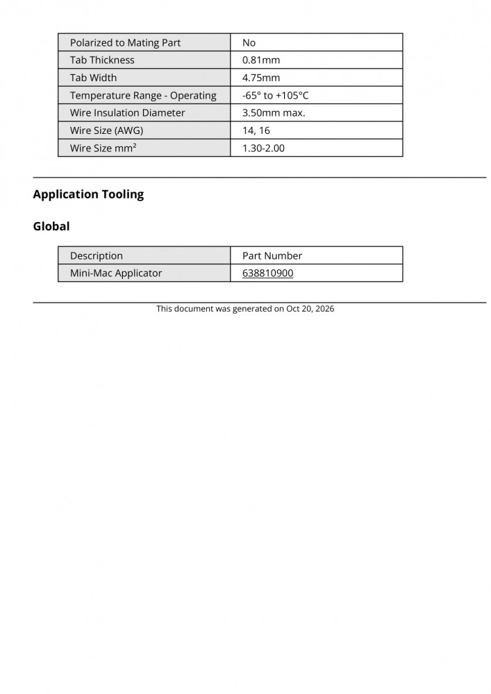 MOLEX 190190080 technical document page 3