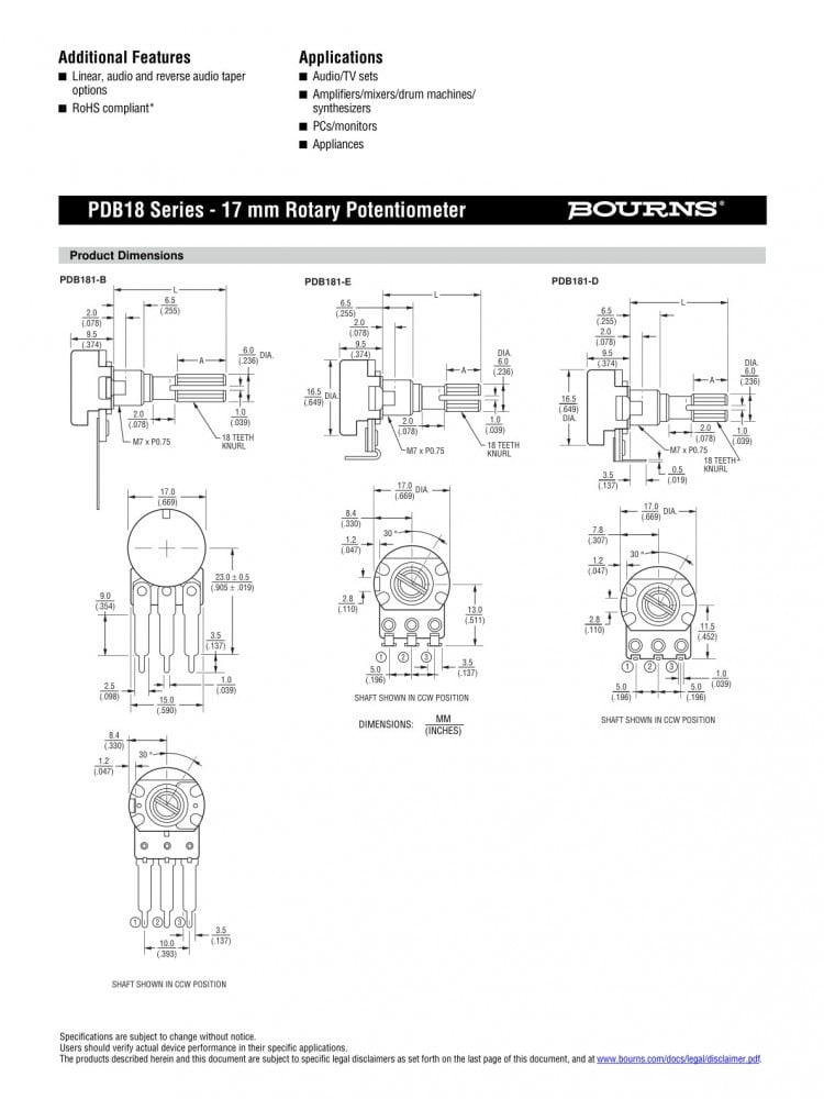 Bourns PDB18 datasheet page 2