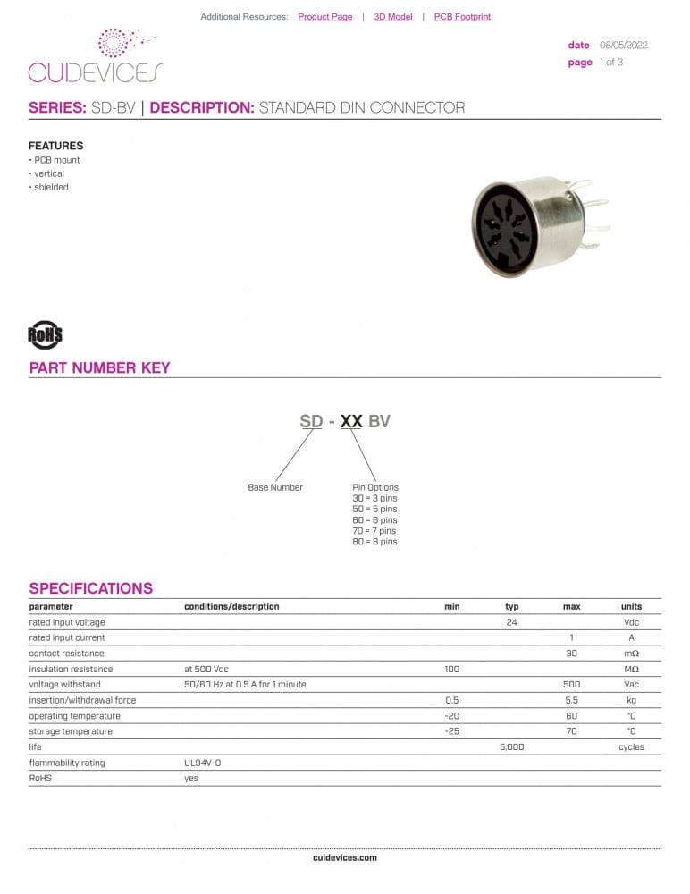 SD-60BV datasheet page 1