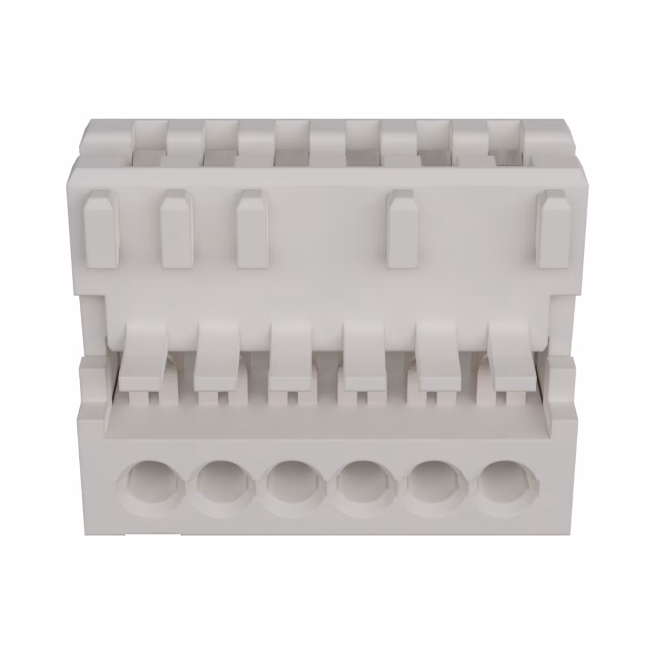 Appli-Mate RAST 2.5 Female Connector, 2.50mm Pitch, 6 Circuits, Positions D & F Removed, Open Endwalls for sale
