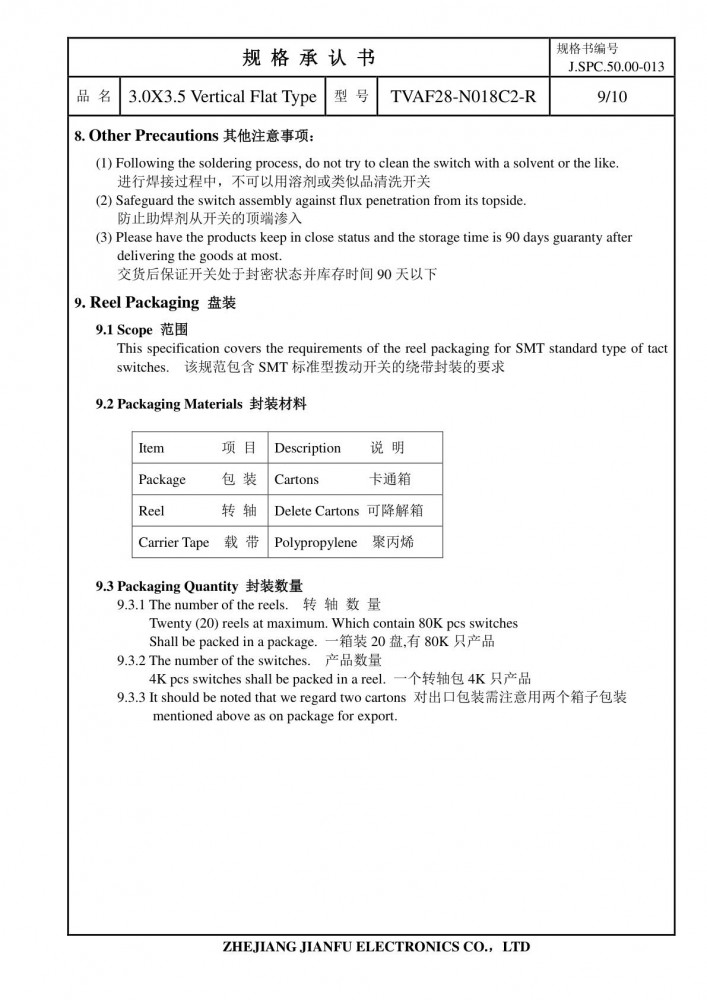 TVAF28-N018C2-R specification page 10