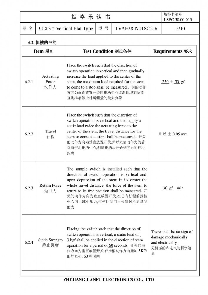 TVAF28-N018C2-R specification page 6