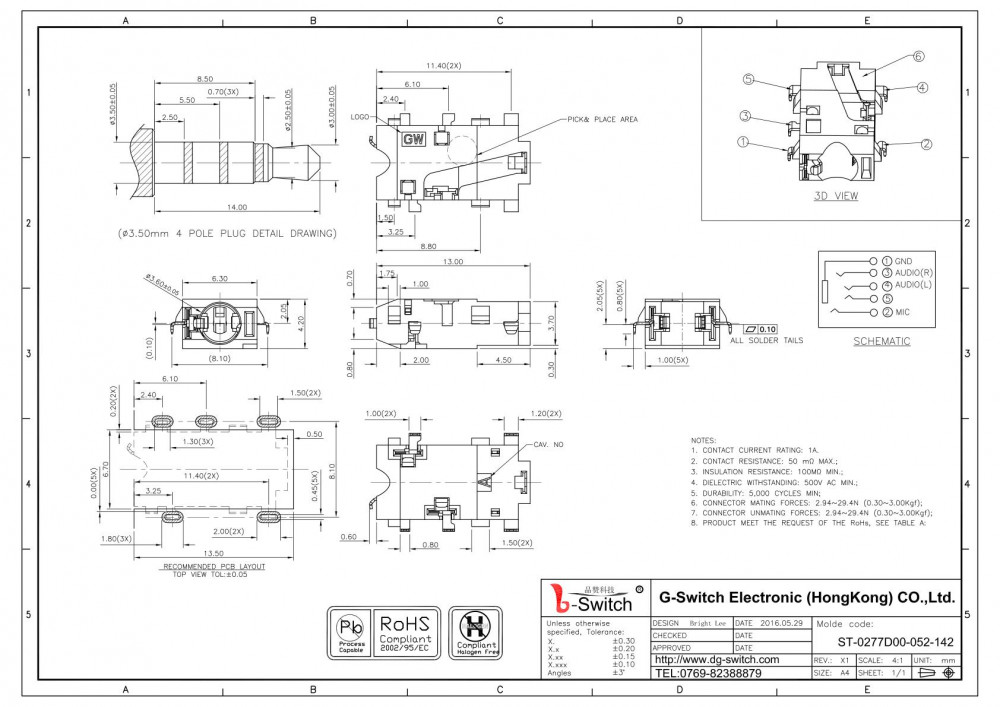 G-Switch ST-0277D00-052-142 technical document page