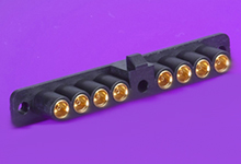 SSMCX 6 Block Gang Individual Cable Connector Housing, Bag, 50 Ohms
