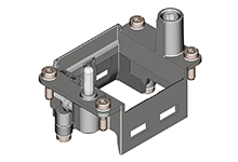 Enclosure, Die-cast Aluminum, S-8000 Series, with External Mounting Flanges, 166x 141 x 64mm Outside Dimensions, Grey RAL 7037