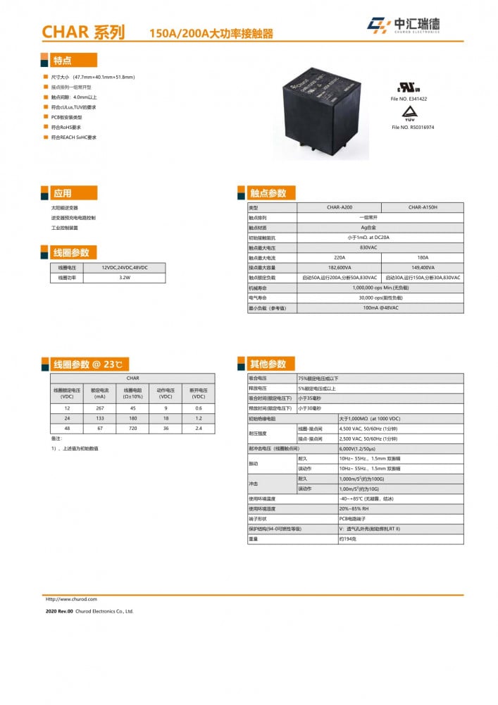 CHAR-124A150H technical document page 1