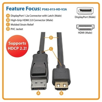 EATON P582-015 Video Cable Assembly for DVI/HDMI for sale