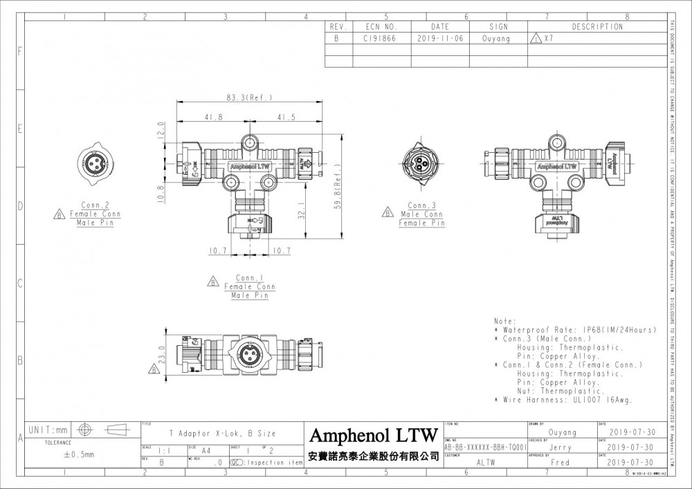 AB-BB-030303-BBH-TQ001 technical drawing sheet 1