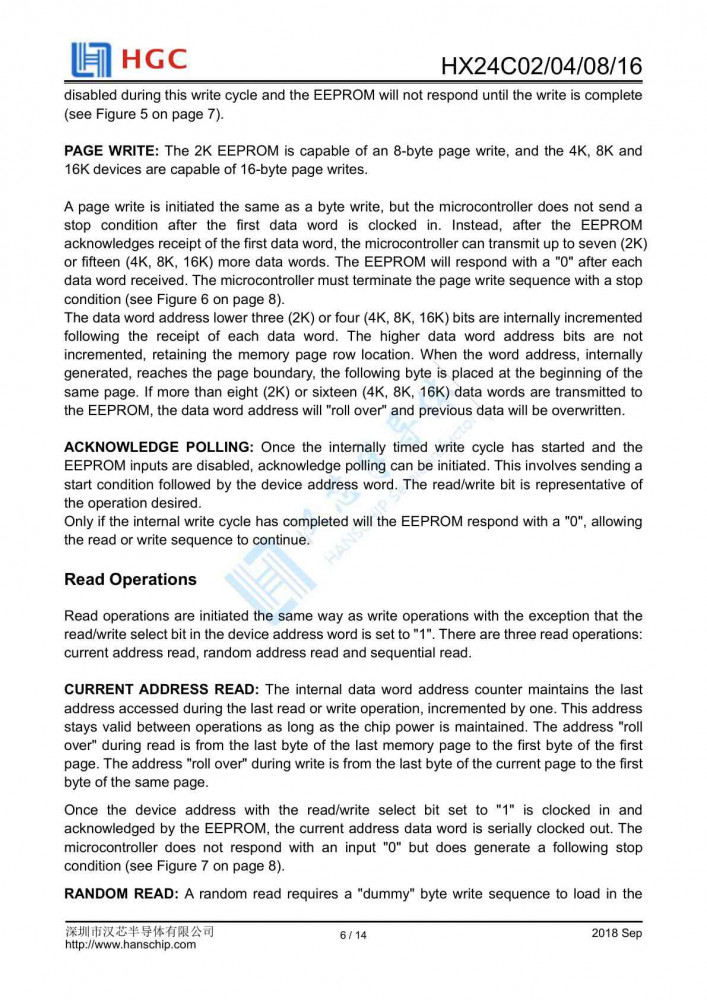 HX24C02DRG datasheet page 6