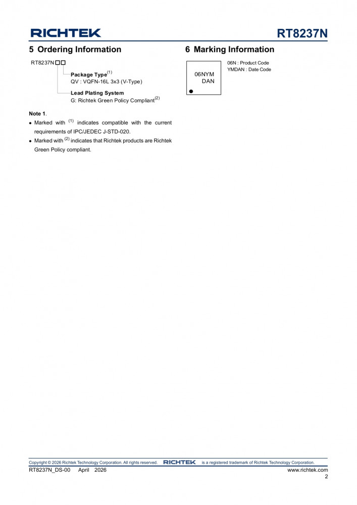 RT8237 technical document page 2