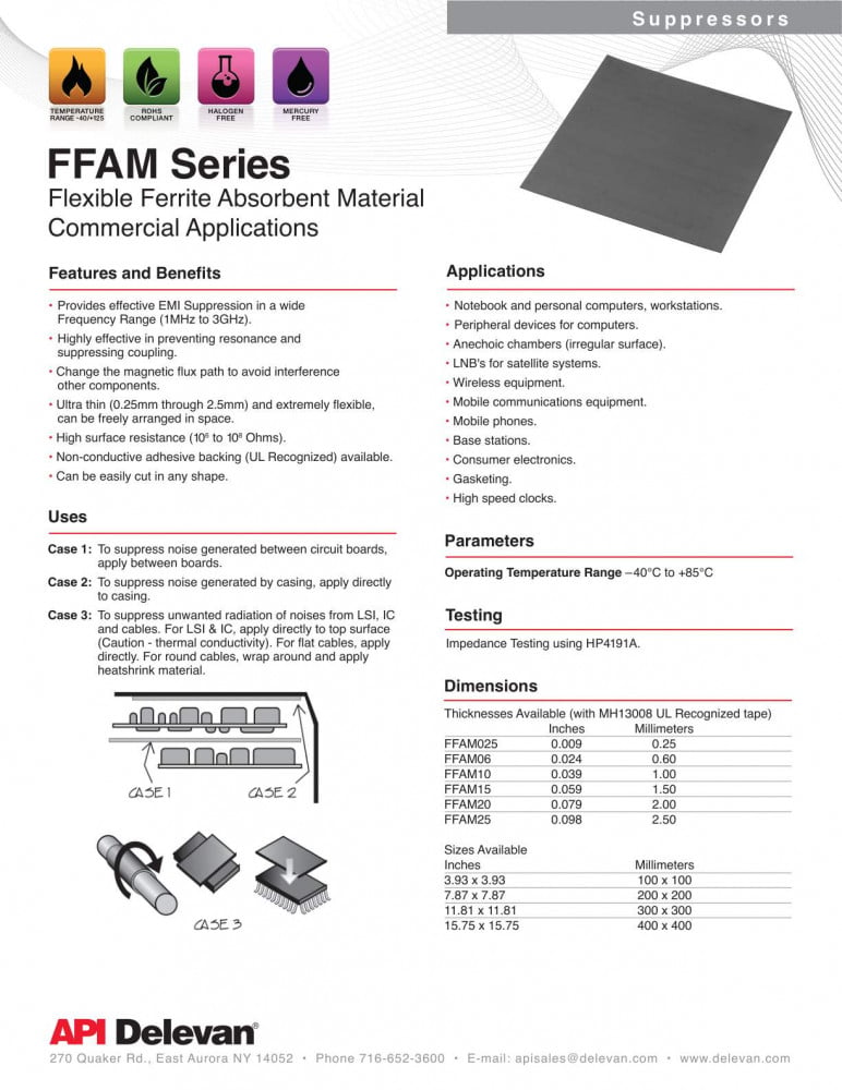 FFAM Series technical document page 1