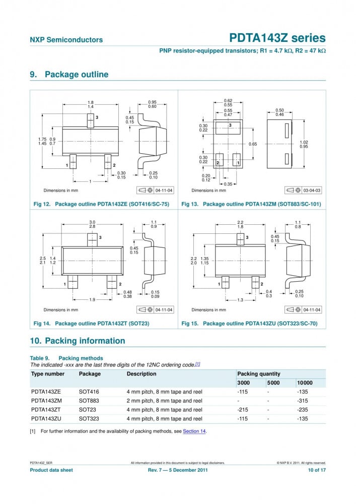 PDTA143Z datasheet page 10