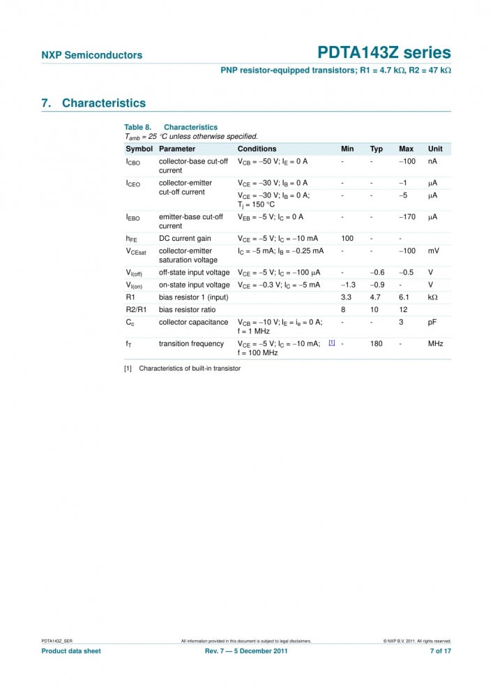 PDTA143Z datasheet page 7