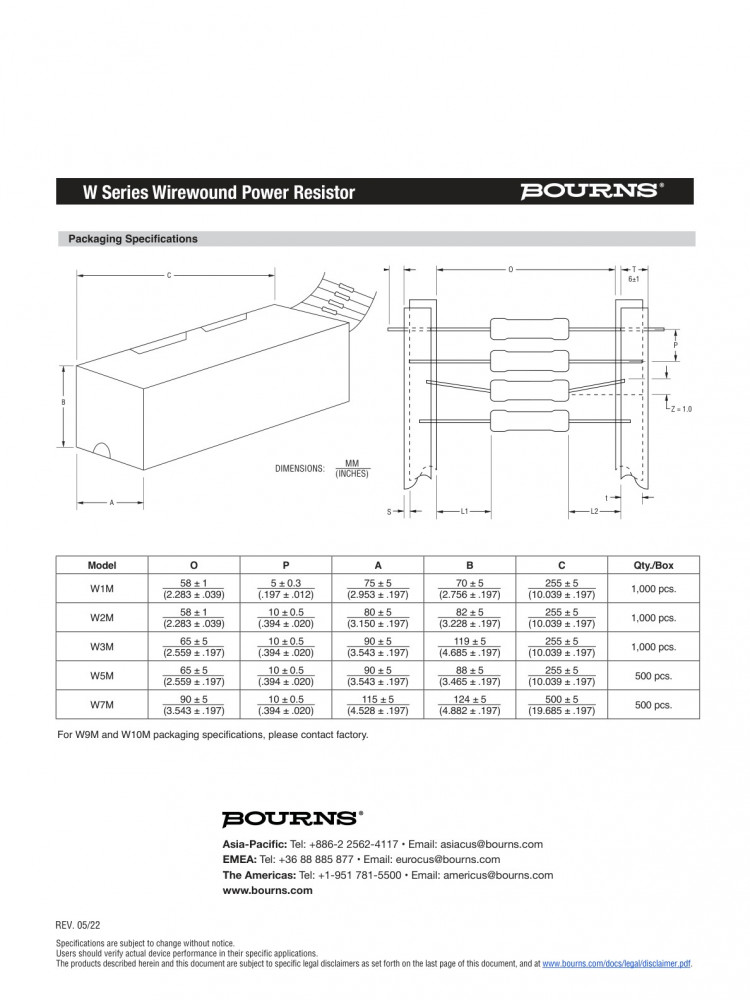 Bourns W Series datasheet page 3