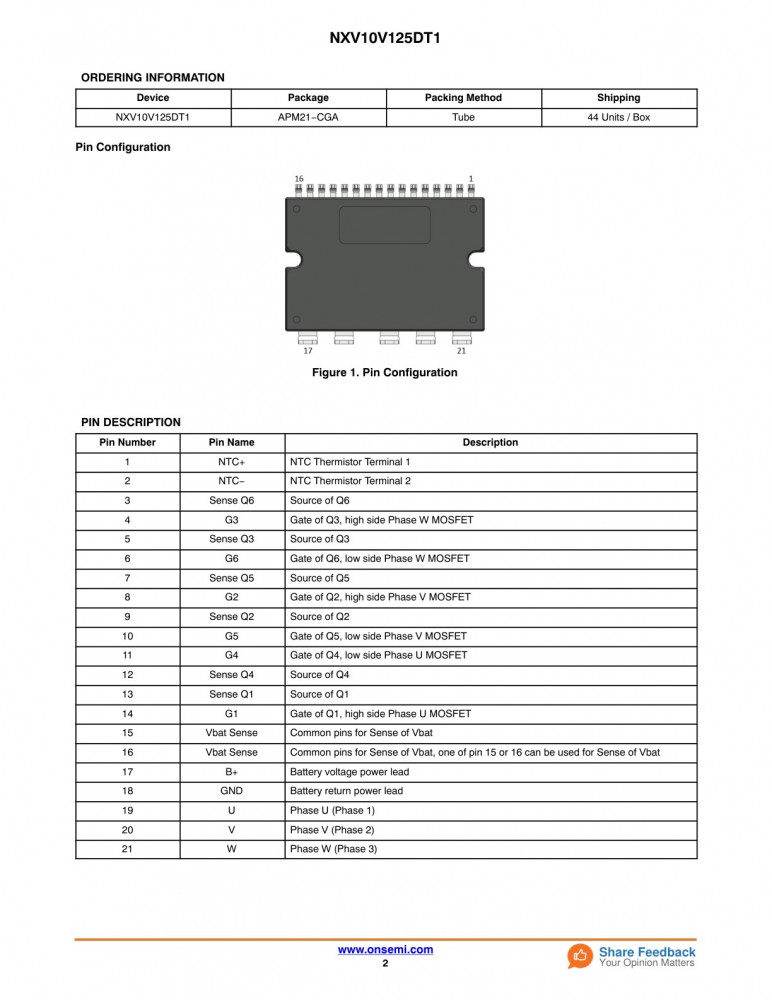 NXV10V125DT1 datasheet page 2