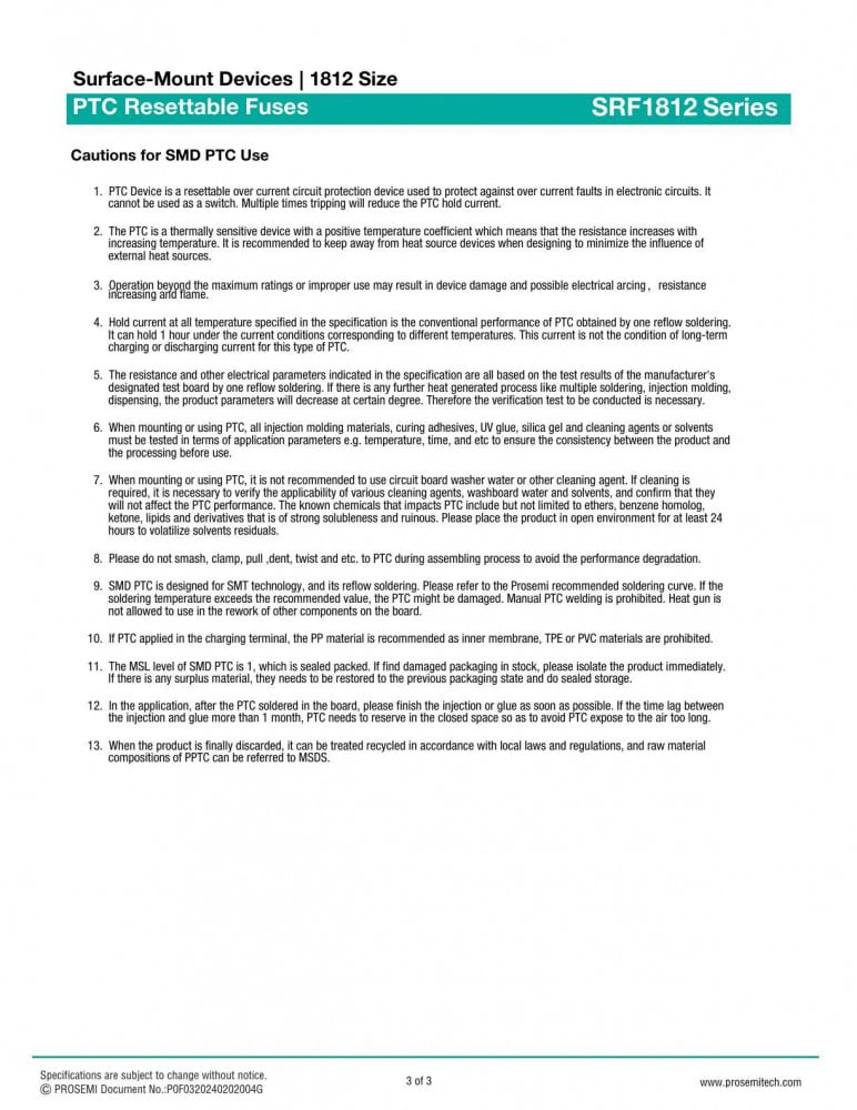 SRF1812P050/60 datasheet page 3