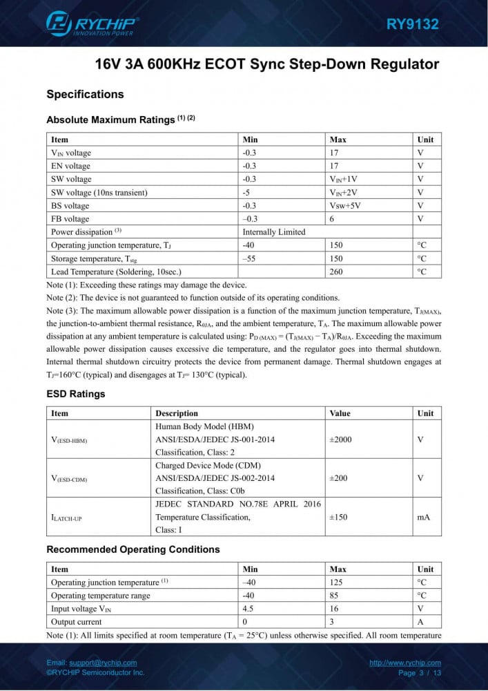 RY9132 datasheet page 3