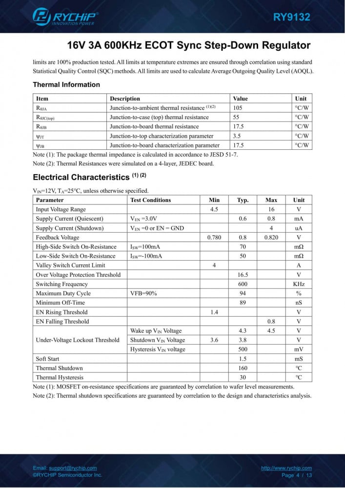 RY9132 datasheet page 4