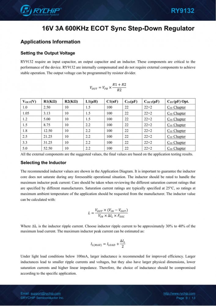 RY9132 datasheet page 9