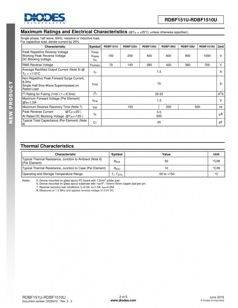 RDBF152U-13 datasheet page 2