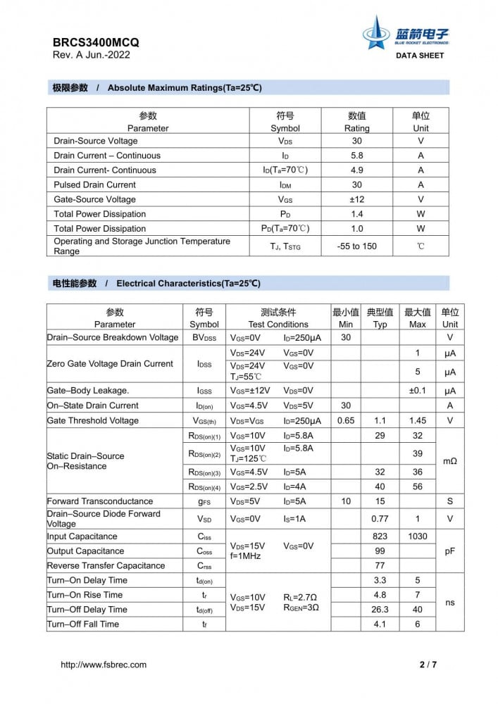 BRCS3400MCQ datasheet page 2