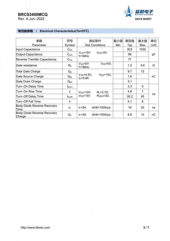 BRCS3400MCQ datasheet page 3