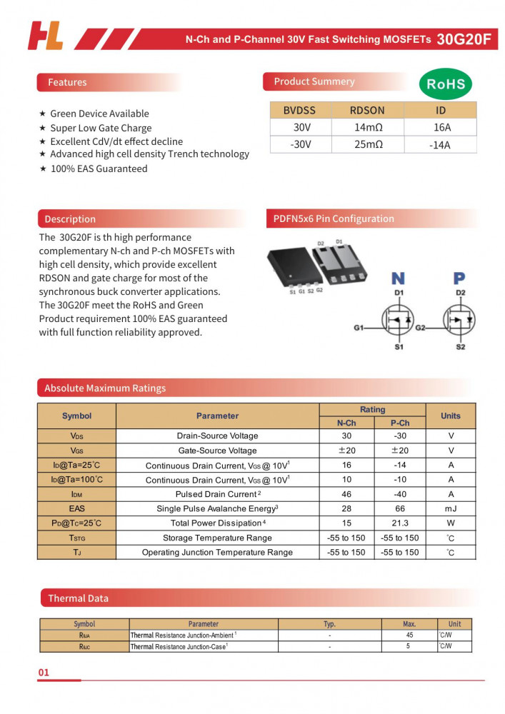 30G20F datasheet page 1