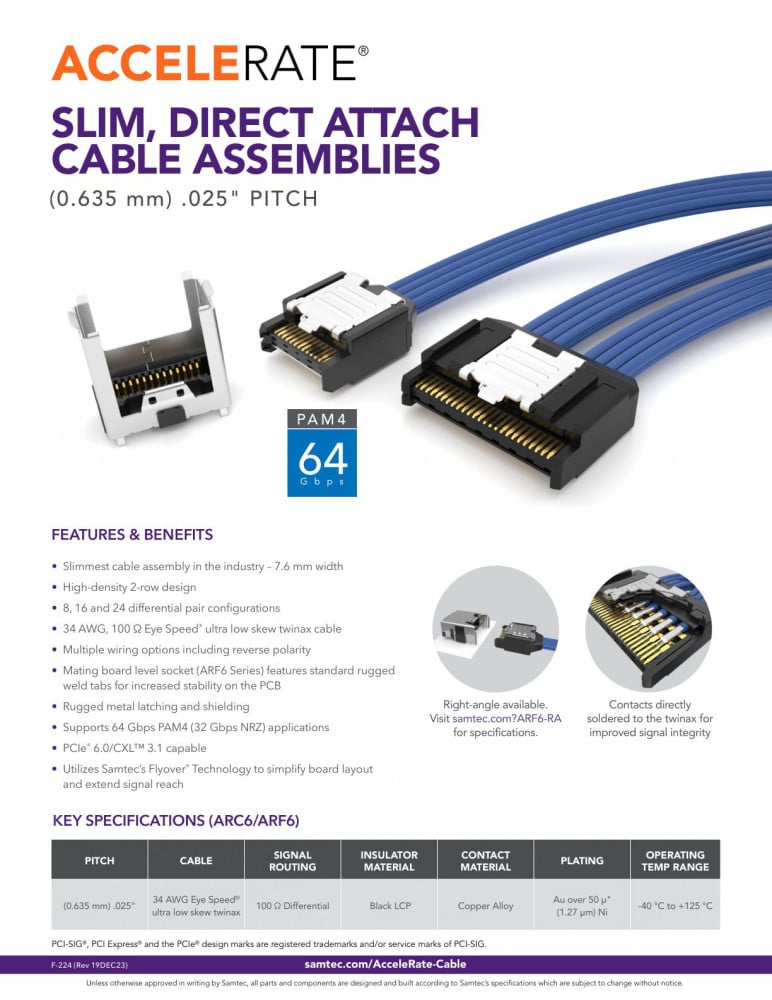 Samtec ARF6 product documentation page 1