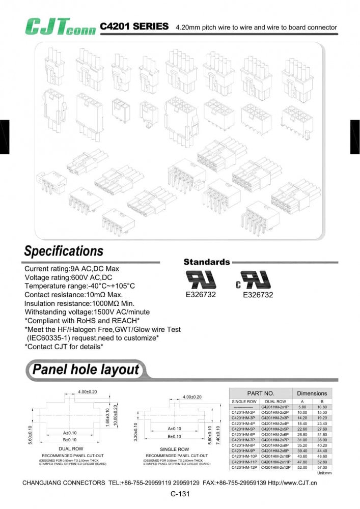 CJT C4201 series datasheet page 1