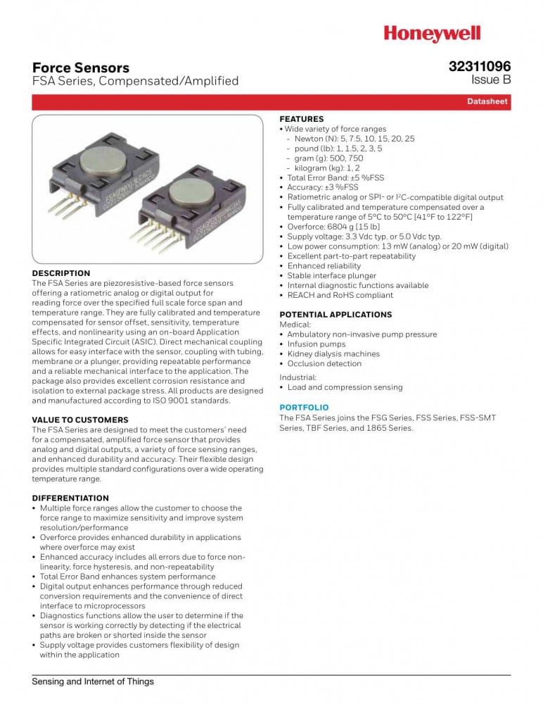 FSAGPDXX010WCAA5 datasheet page 1