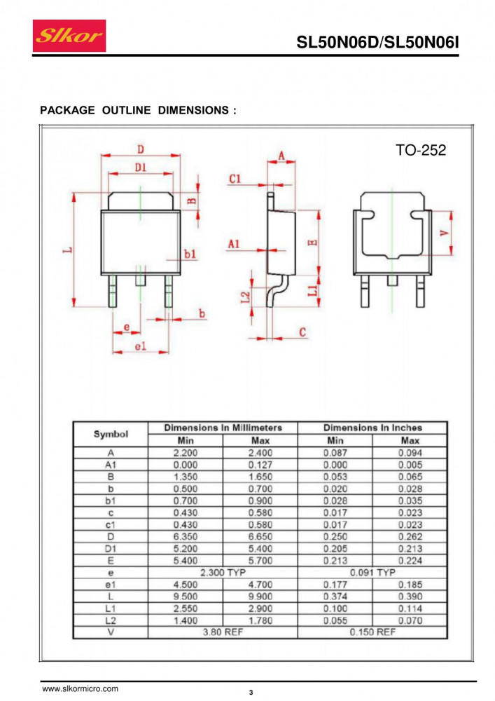 SL50N06D datasheet page 3