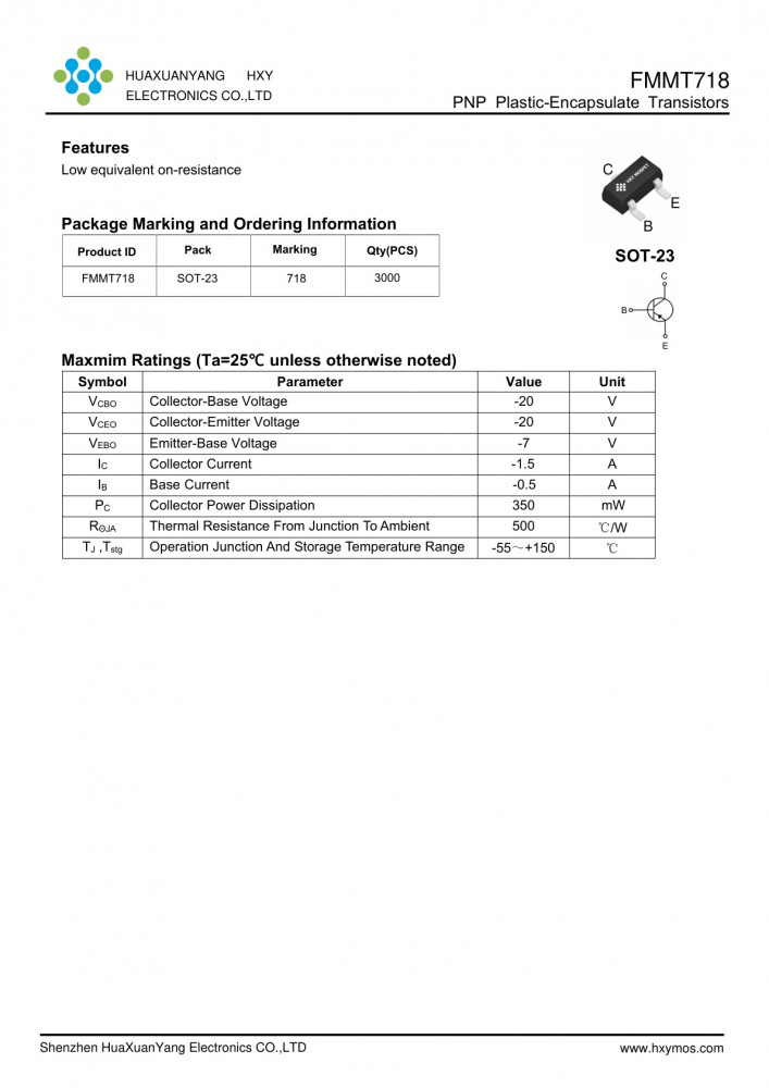 FMMT718 datasheet page 1