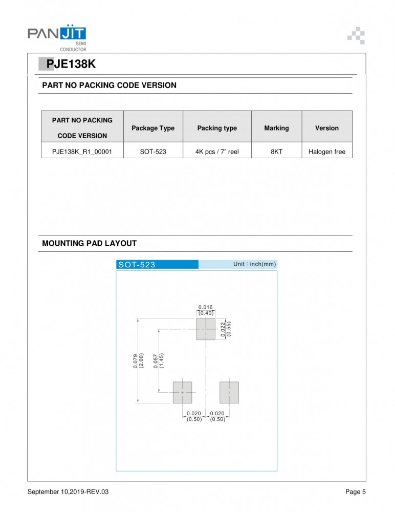 PJE138K datasheet page 5