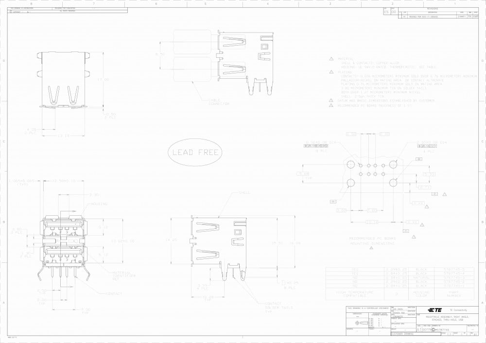 TE Connectivity 5787745-2 technical drawing preview