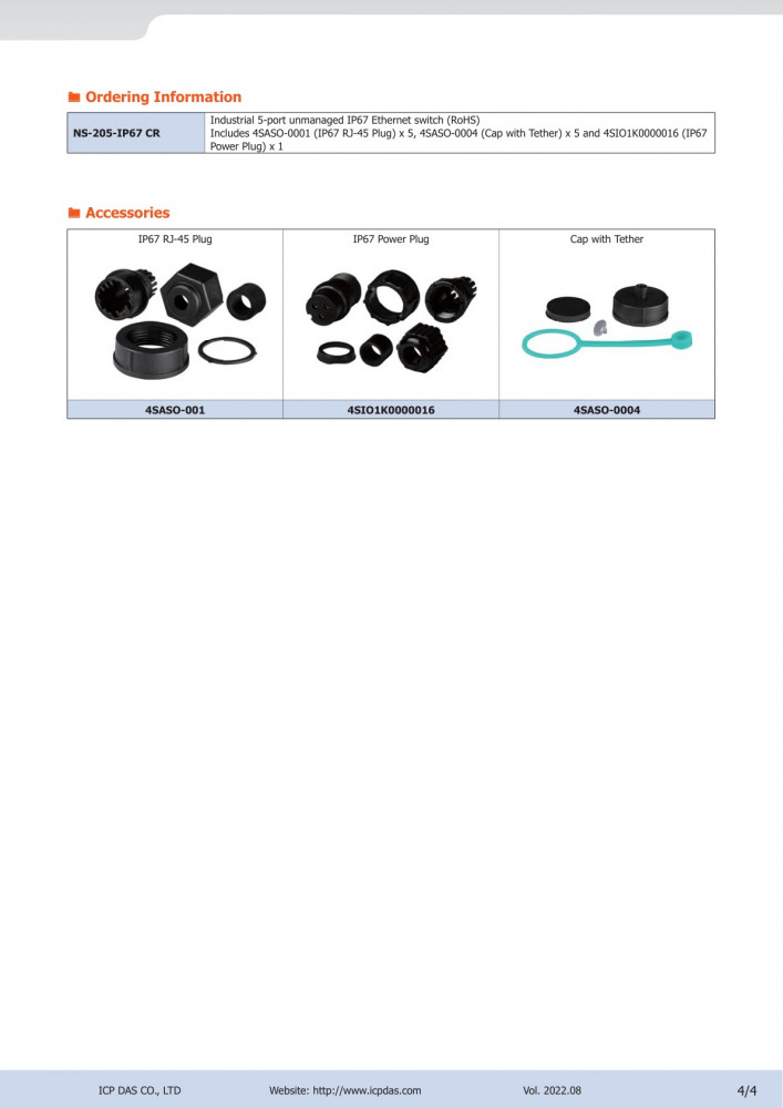 NS-205-IP67 technical document page 4