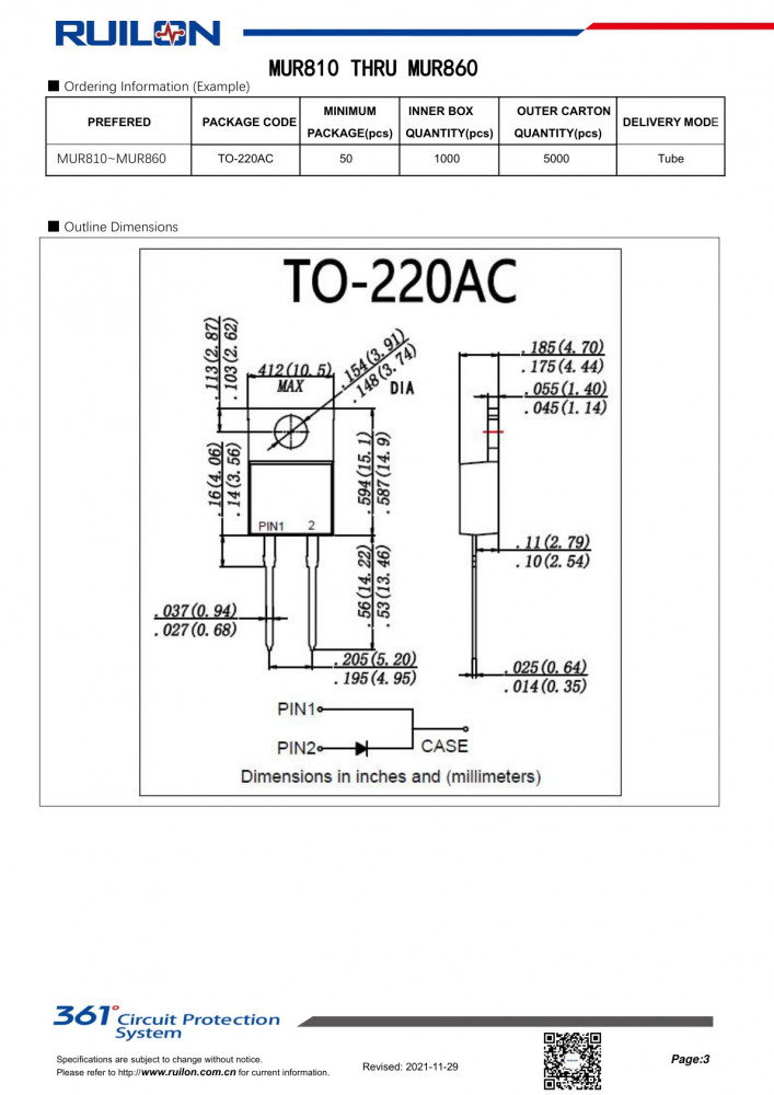 MUR860 datasheet page 3