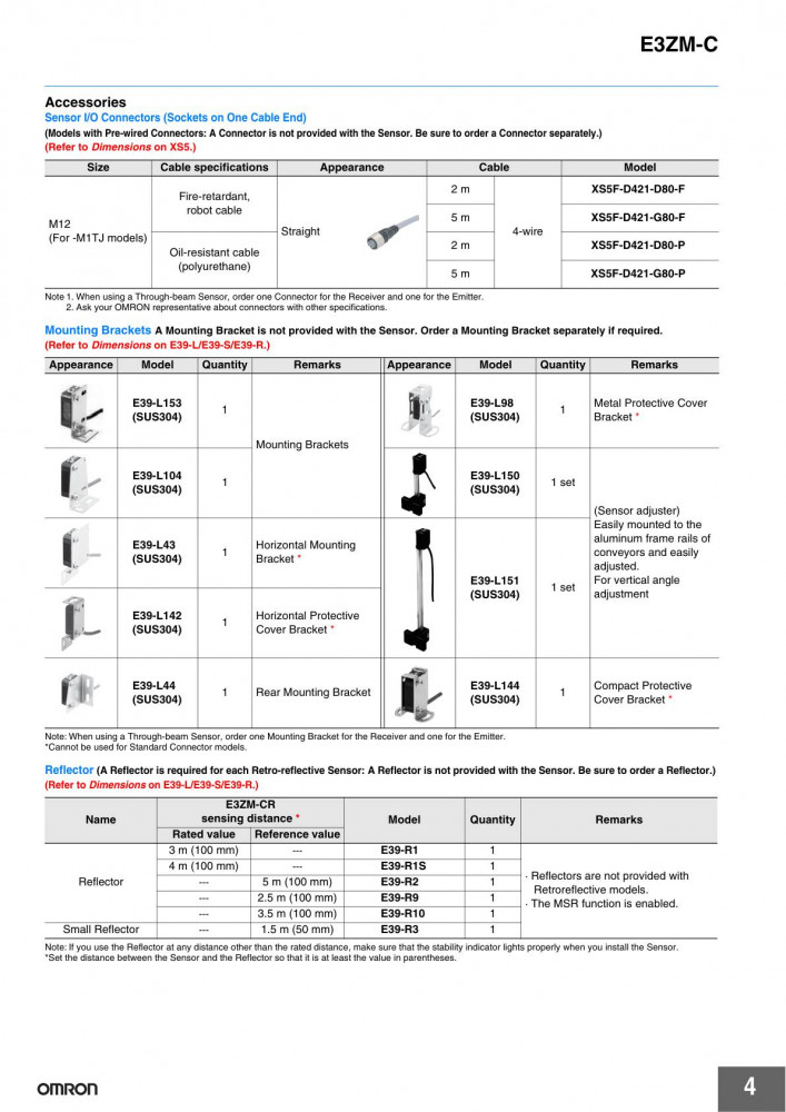OMRON E3ZM-C documentation page 4