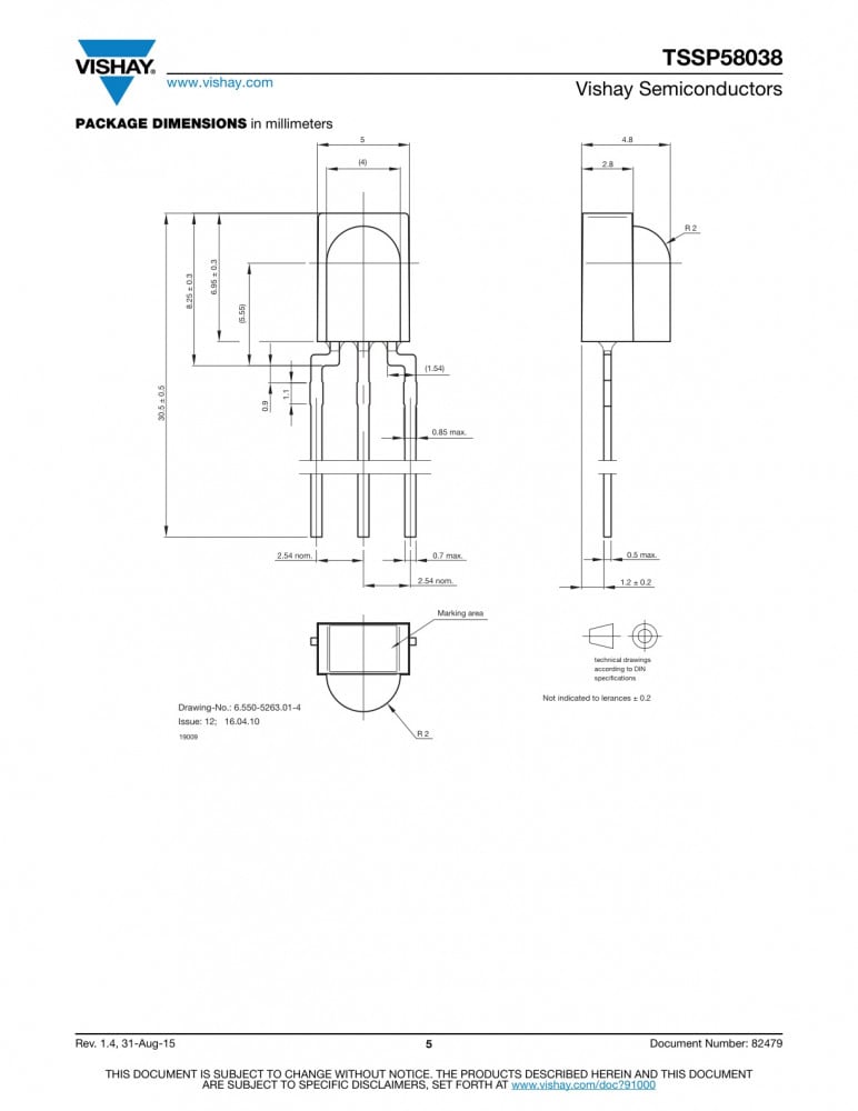 TSSP58038 datasheet page 5
