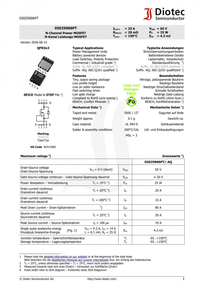 DI025N06PT-AQ datasheet page 1