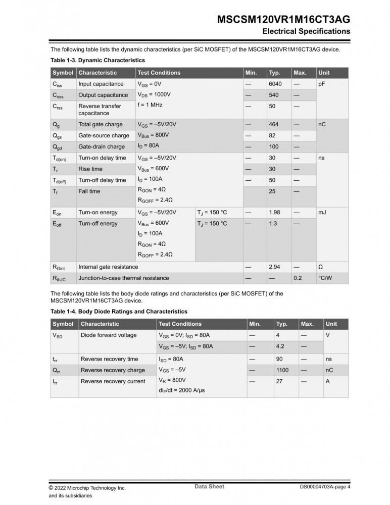 MSCSM120VR1M16CT3AG datasheet page 4