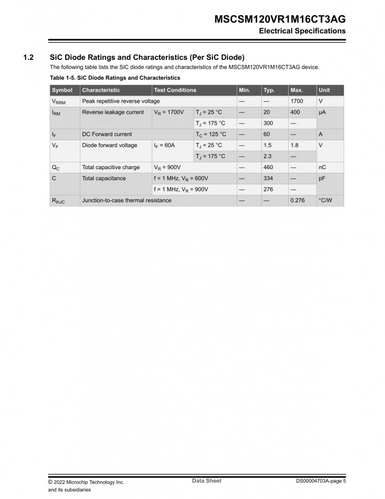 MSCSM120VR1M16CT3AG datasheet page 5
