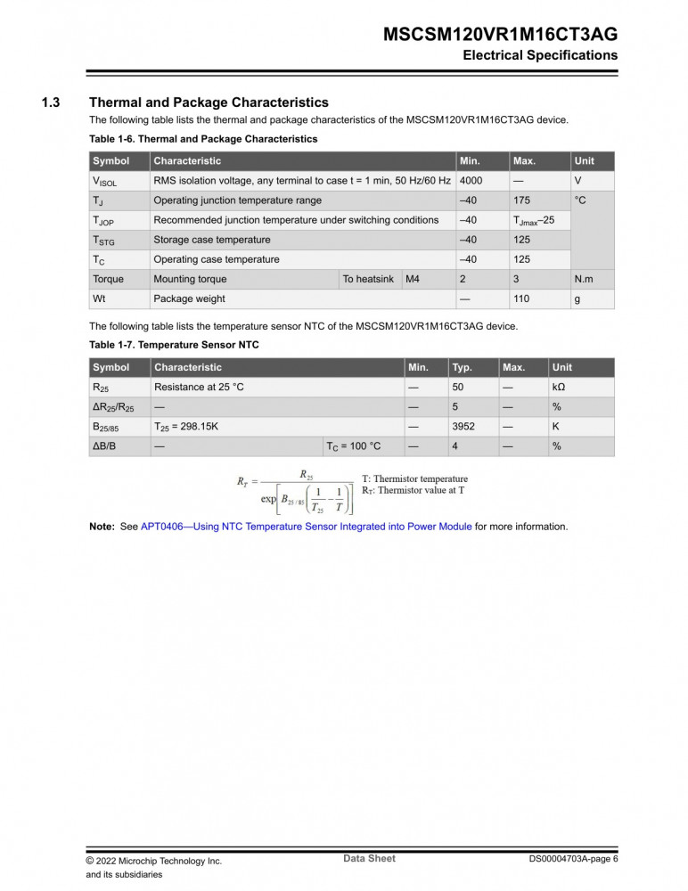 MSCSM120VR1M16CT3AG datasheet page 6