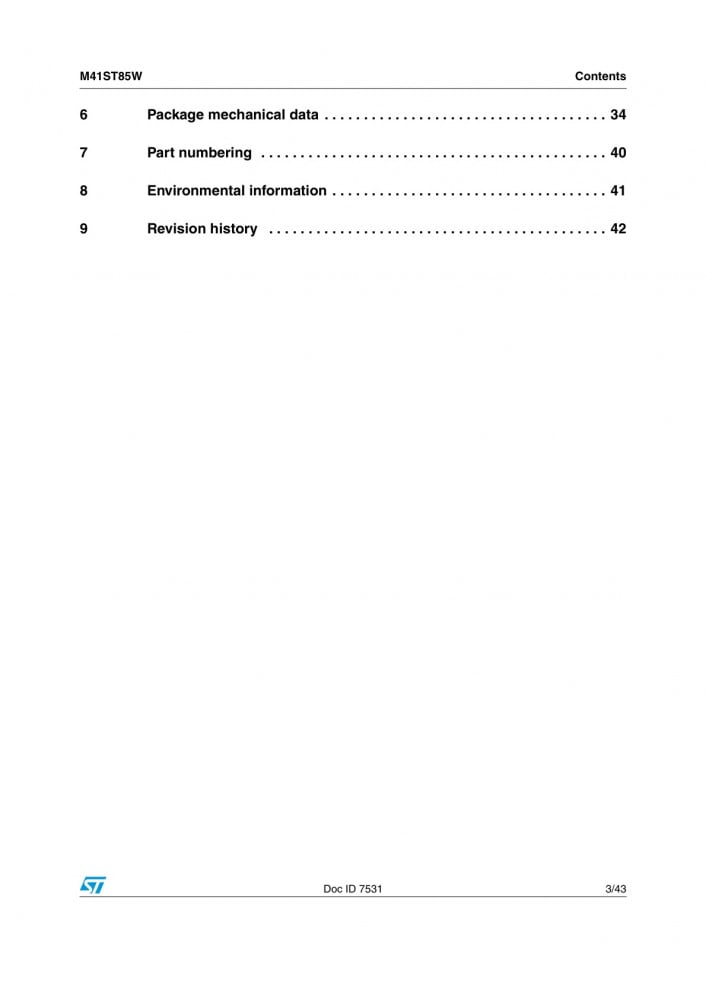 M41ST85W datasheet page 3