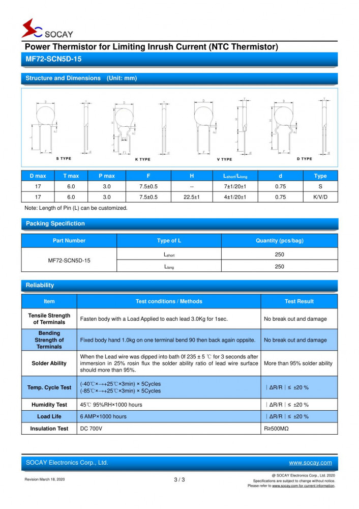 MF72-SCN5D-15 technical document page 3