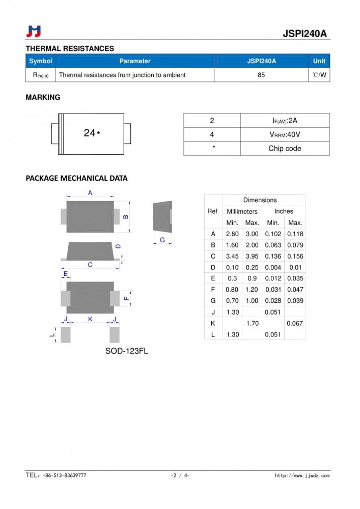 JSPI240A datasheet page 2