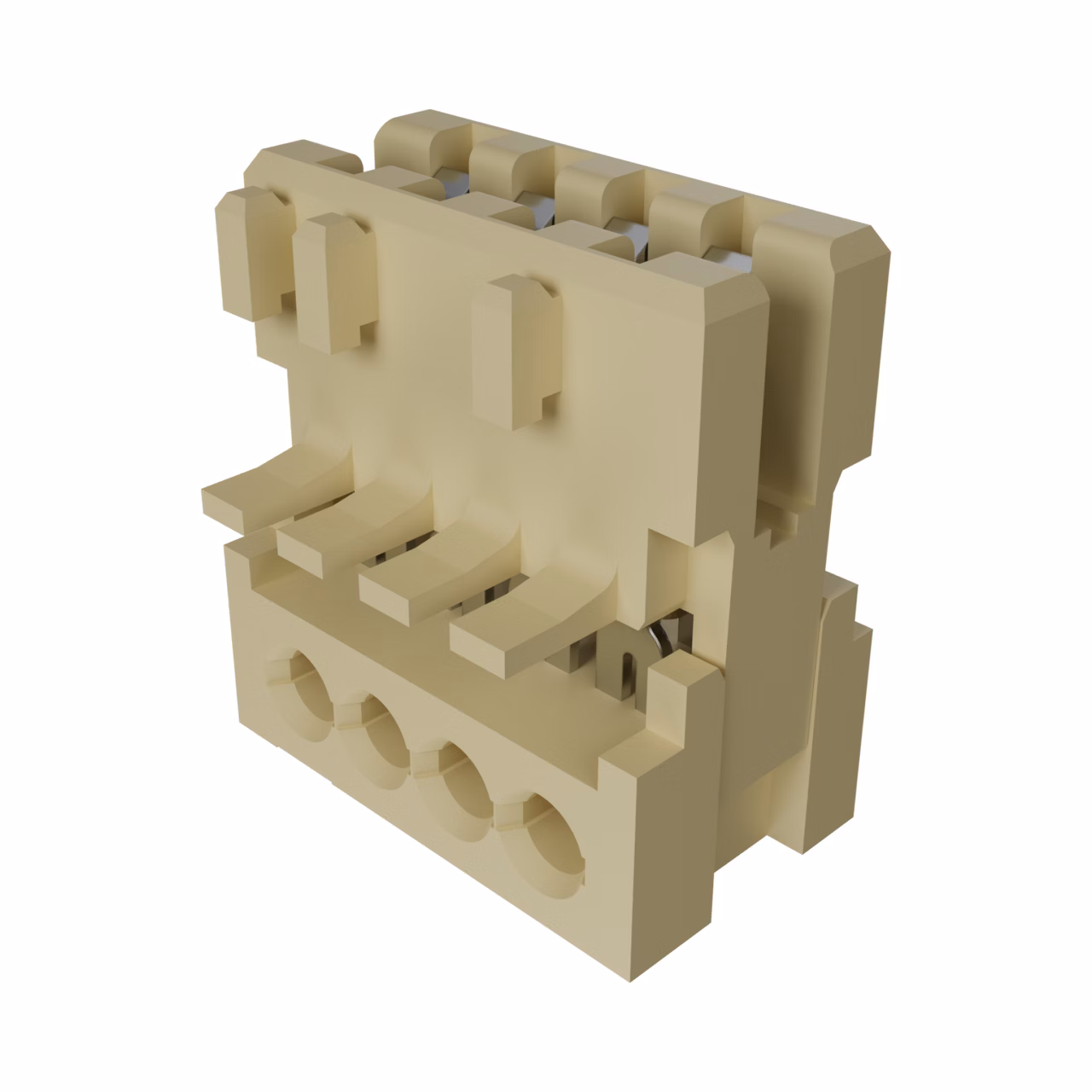 Appli-Mate RAST 2.5 IDT Connector, 2.50mm Pitch, Direct/Indirect, Female, Beaded Terminal, 4 Circuits, Position Keys C and E Removed, Open Endwalls for sale