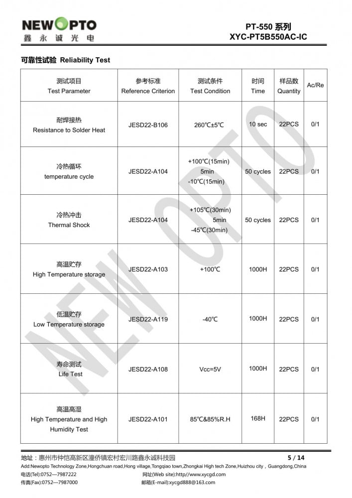 XYC-PT5B550AC-IC specification page 5